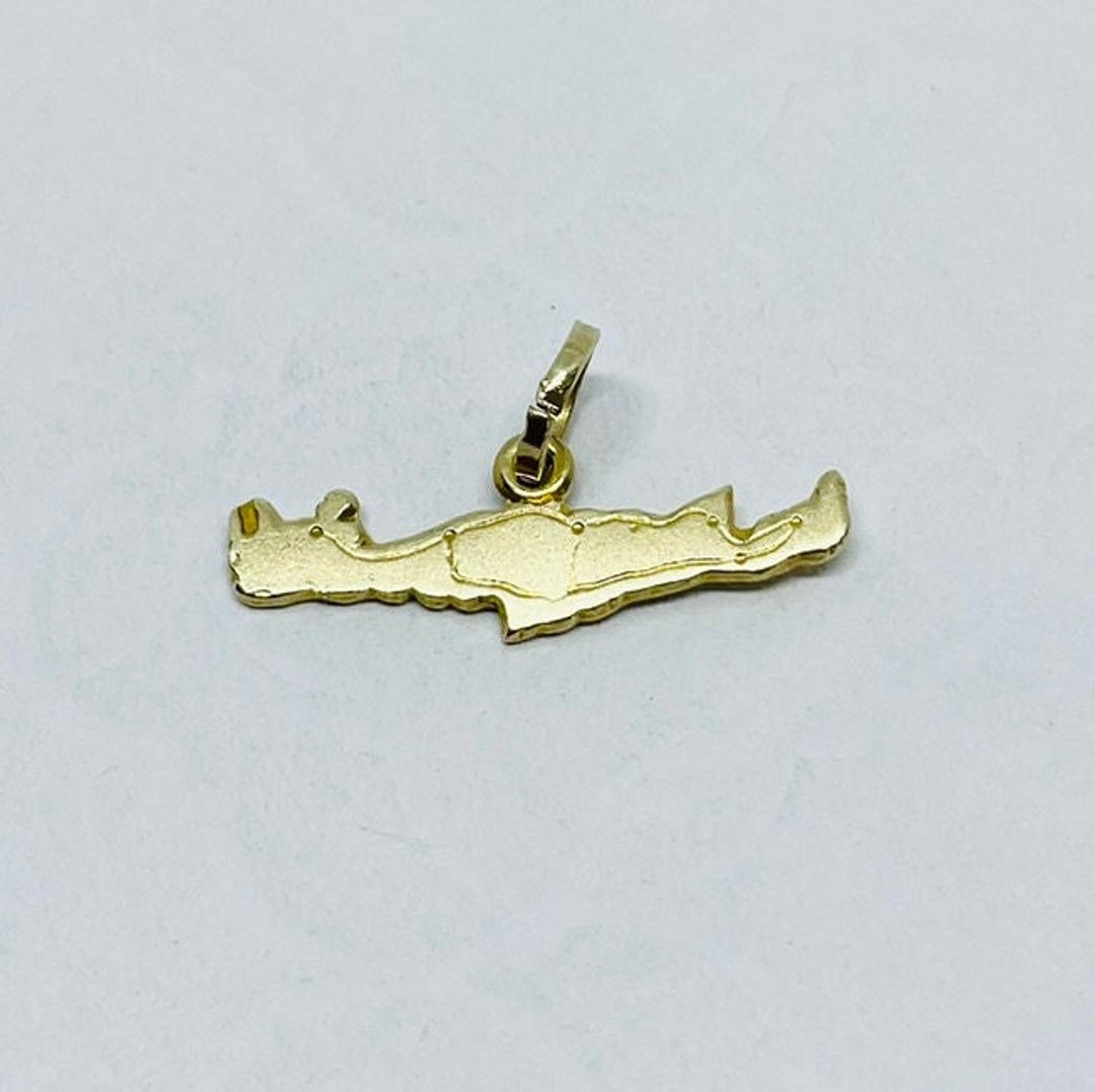 Gold Island of Crete Charm - Etsy