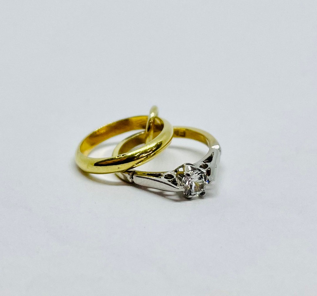 Gold Wedding Rings Charm - Etsy