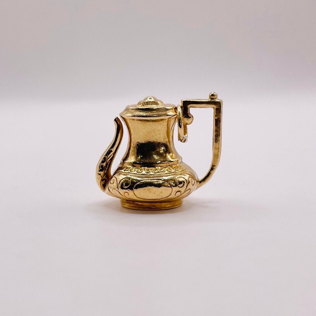Gold Coffee Pot Charm - Etsy