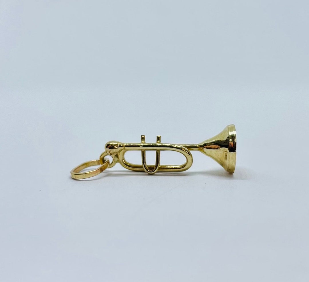 Gold Trumpet Charm - Etsy