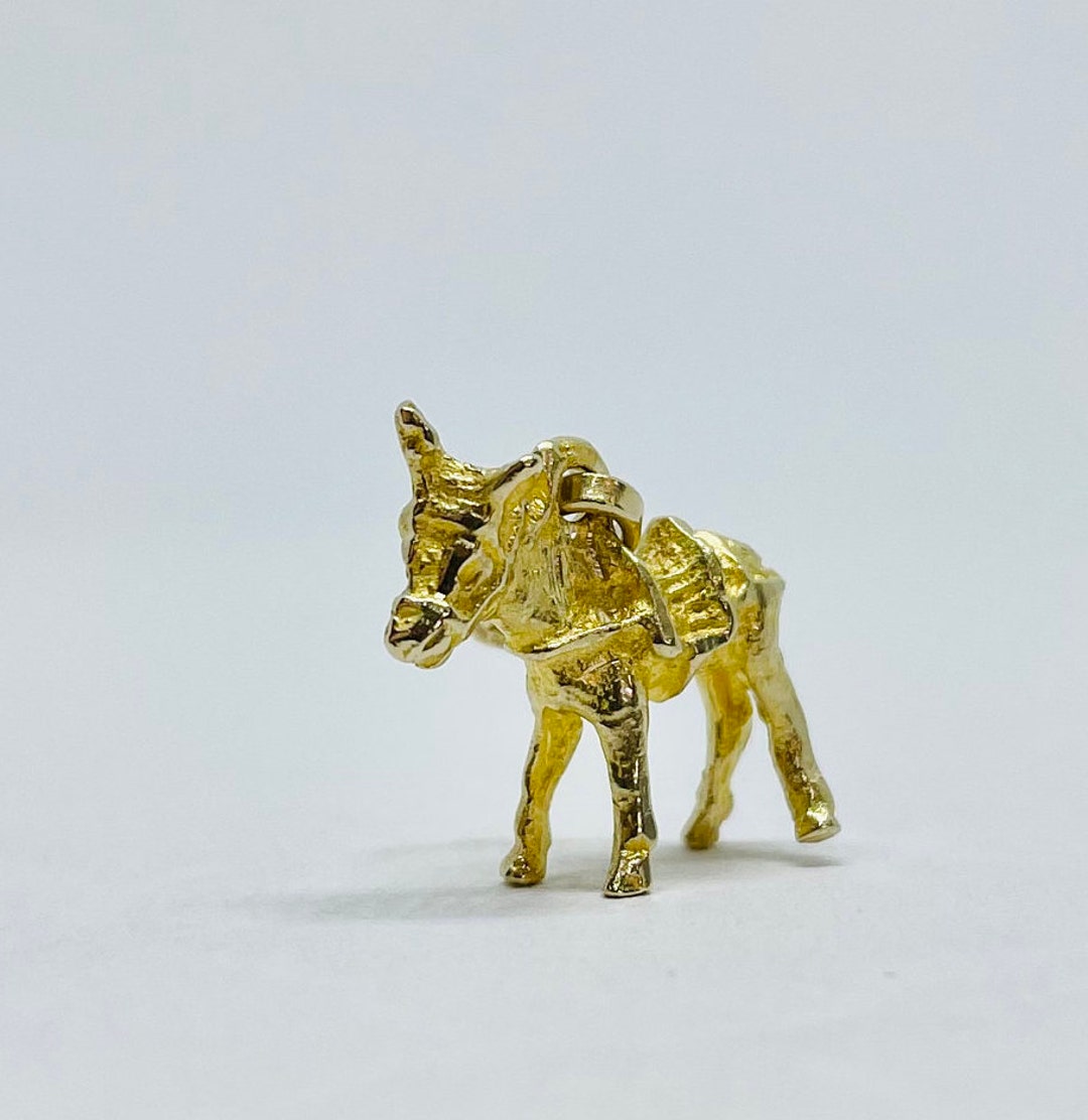 Gold Donkey Charm - Etsy