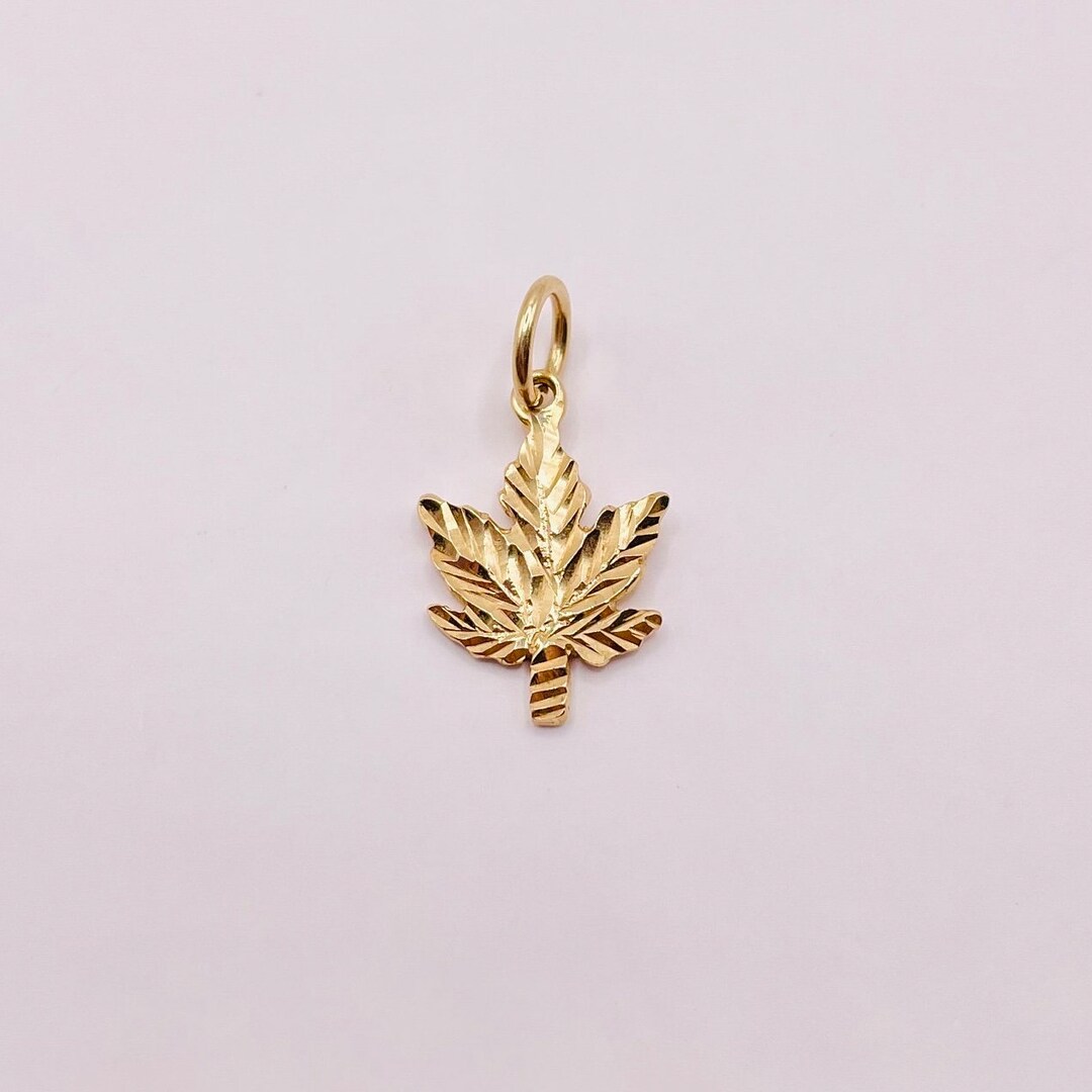 Gold Maple Leaf Charm - Etsy