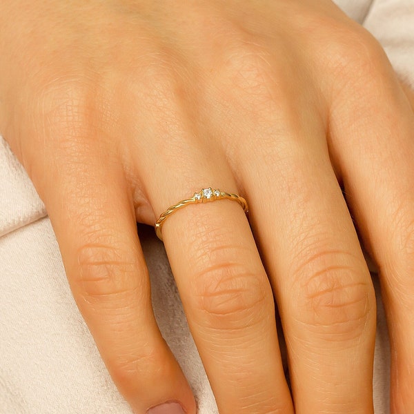 Tiny Engagement Ring - Etsy