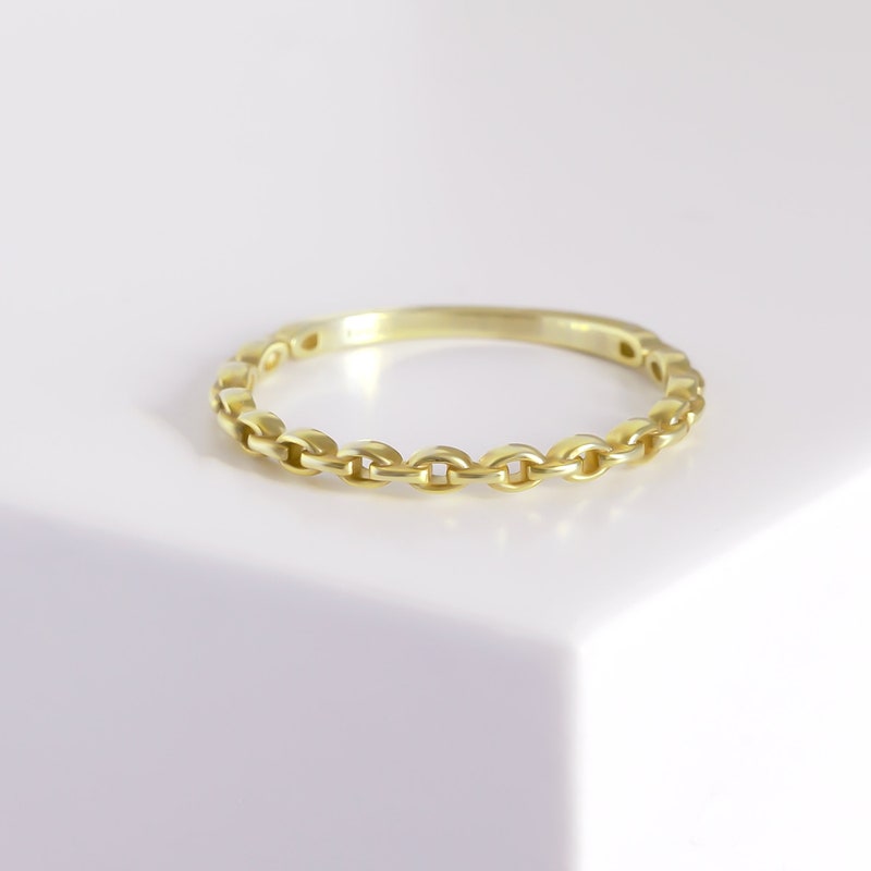 Gold Chain Ring - Etsy