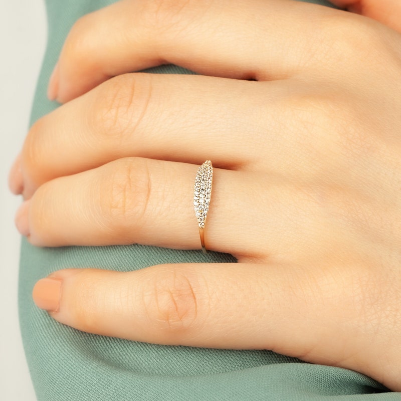 Diamond Pinky Ring Women - Etsy