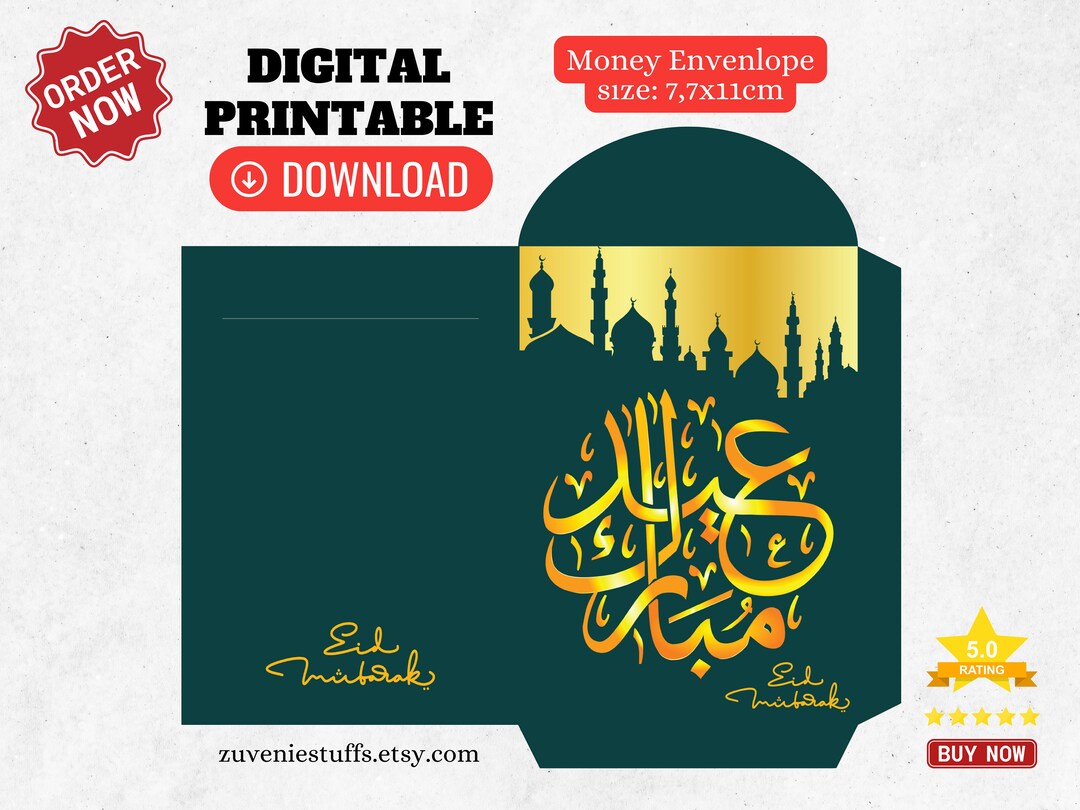 Printable Eid Mubarak Money Envelope 2025 Eid Al Fitr Gift Money ...