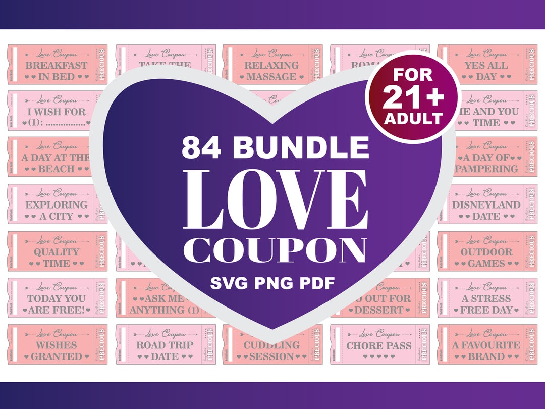 SVG PNG Love Coupons Bundle Printable - Valentine's Day Special for ...