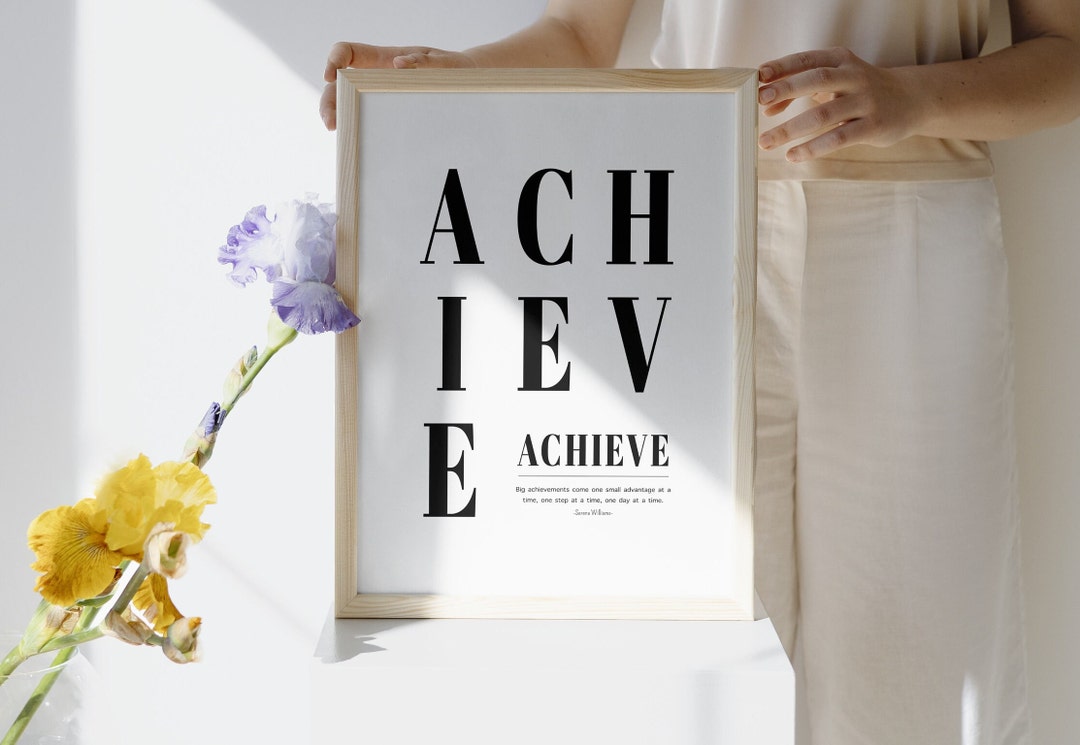 ACHIEVE Quotes Printable Wall Art Inspirational Sayings Digital ...