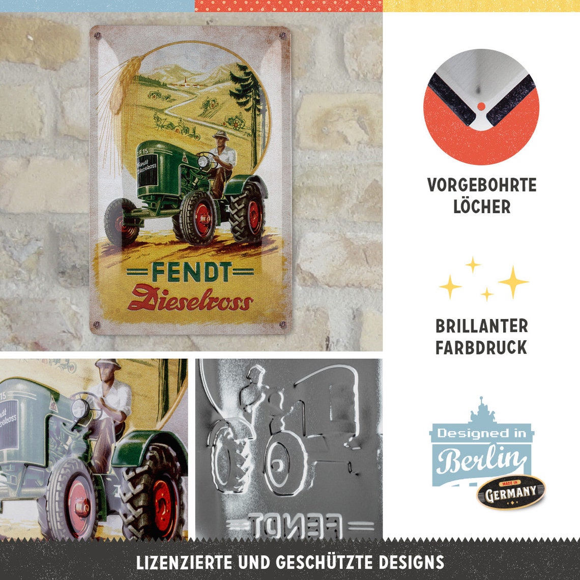 Nostalgic-art Retro Tin Sign, 20 X 30 Cm, "fendt – Dieselross", Gift ...