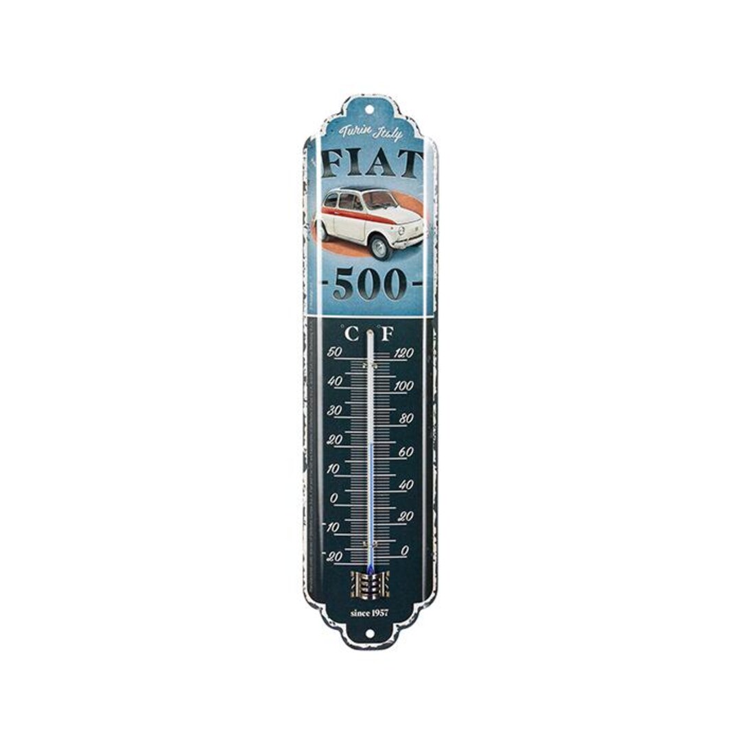 Nostalgic-art Retro Thermometer, 7 X 28 Cm, Fiat 500 – Turin Italy ...