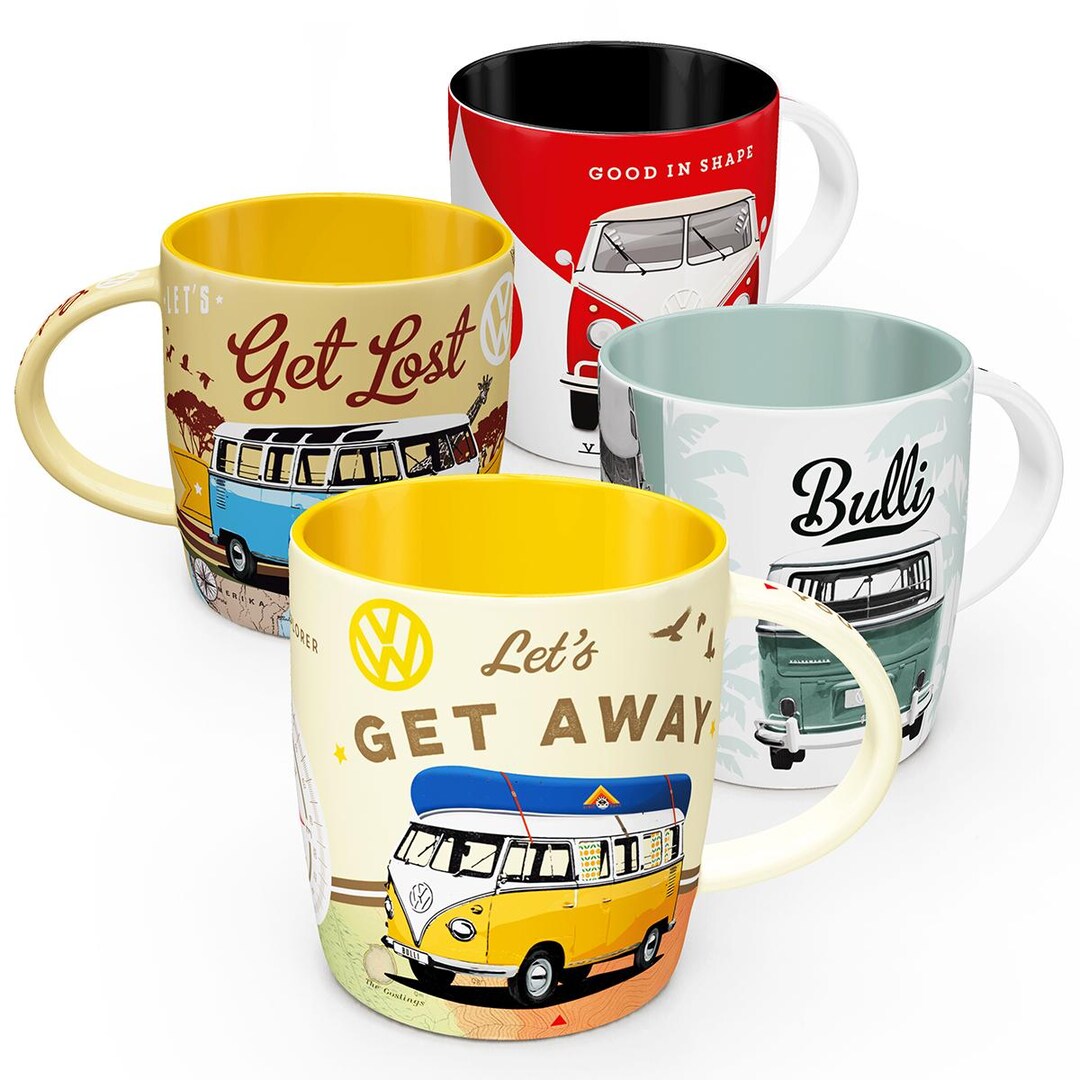 Nostalgic-Art Retro Kaffee-Becher (4er-Set), 330 ml, VW Bulli ...