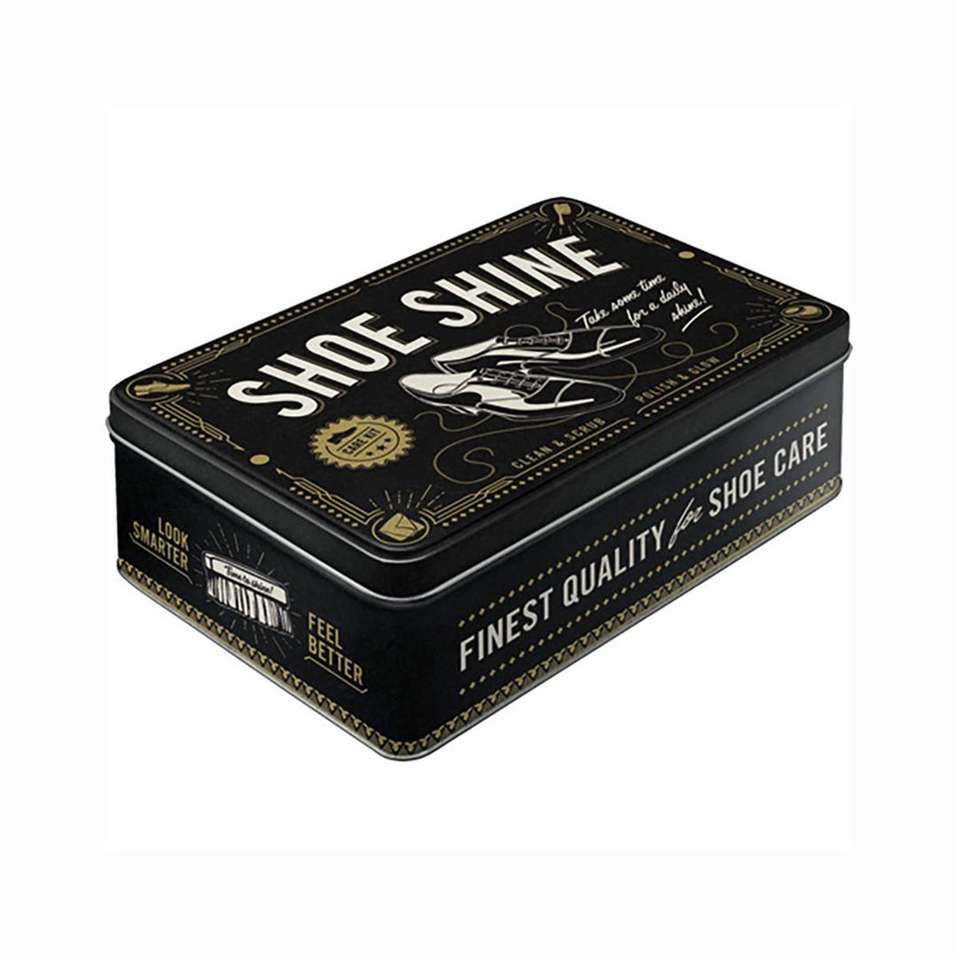 Nostalgic-art Retro Storage Tin, Flat, 2.5 L, Shoe Shine – Gift for ...