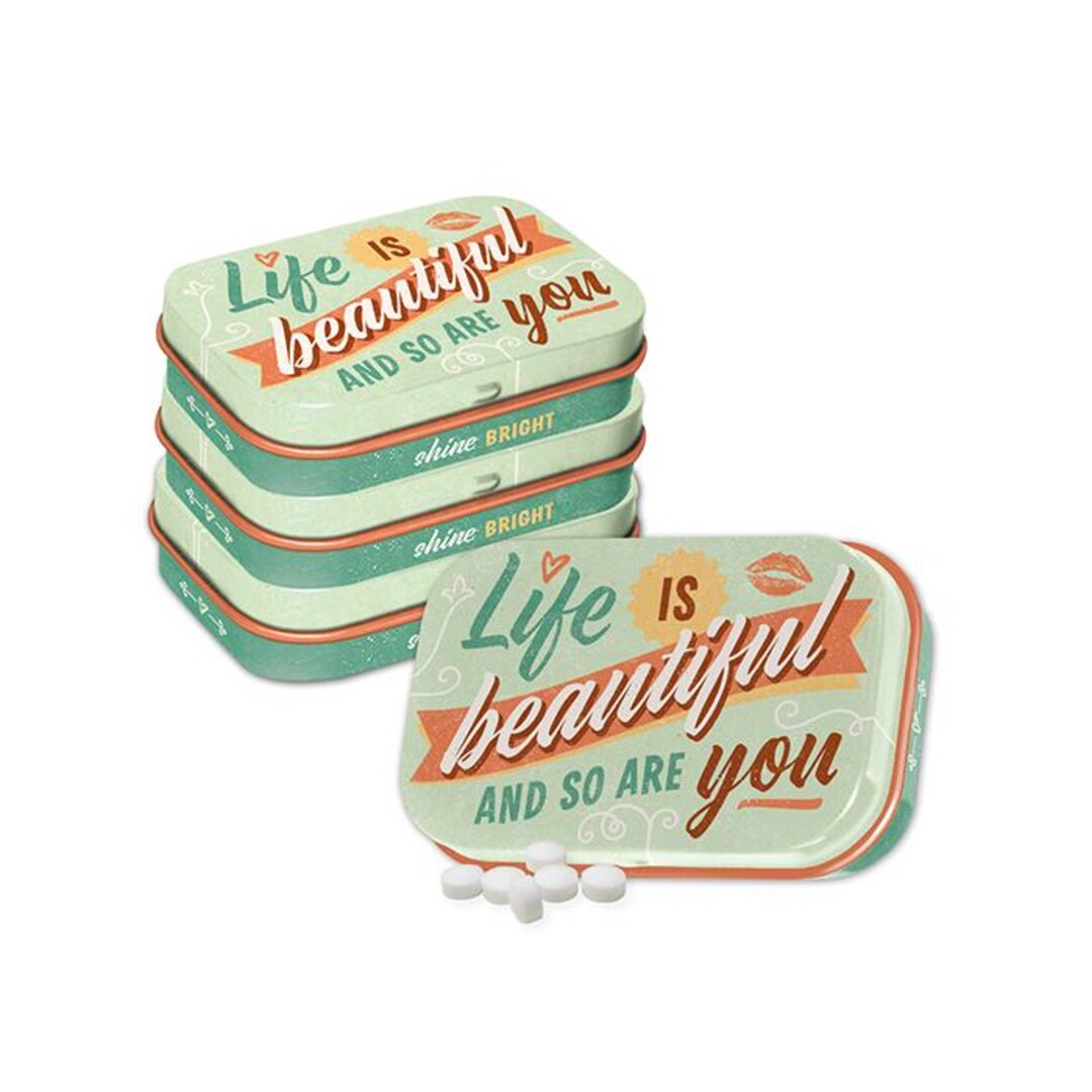 Nostalgic-art Retro Pill Box, 4 X 6 X 1.6 Cm, Life is Beautiful (set of ...