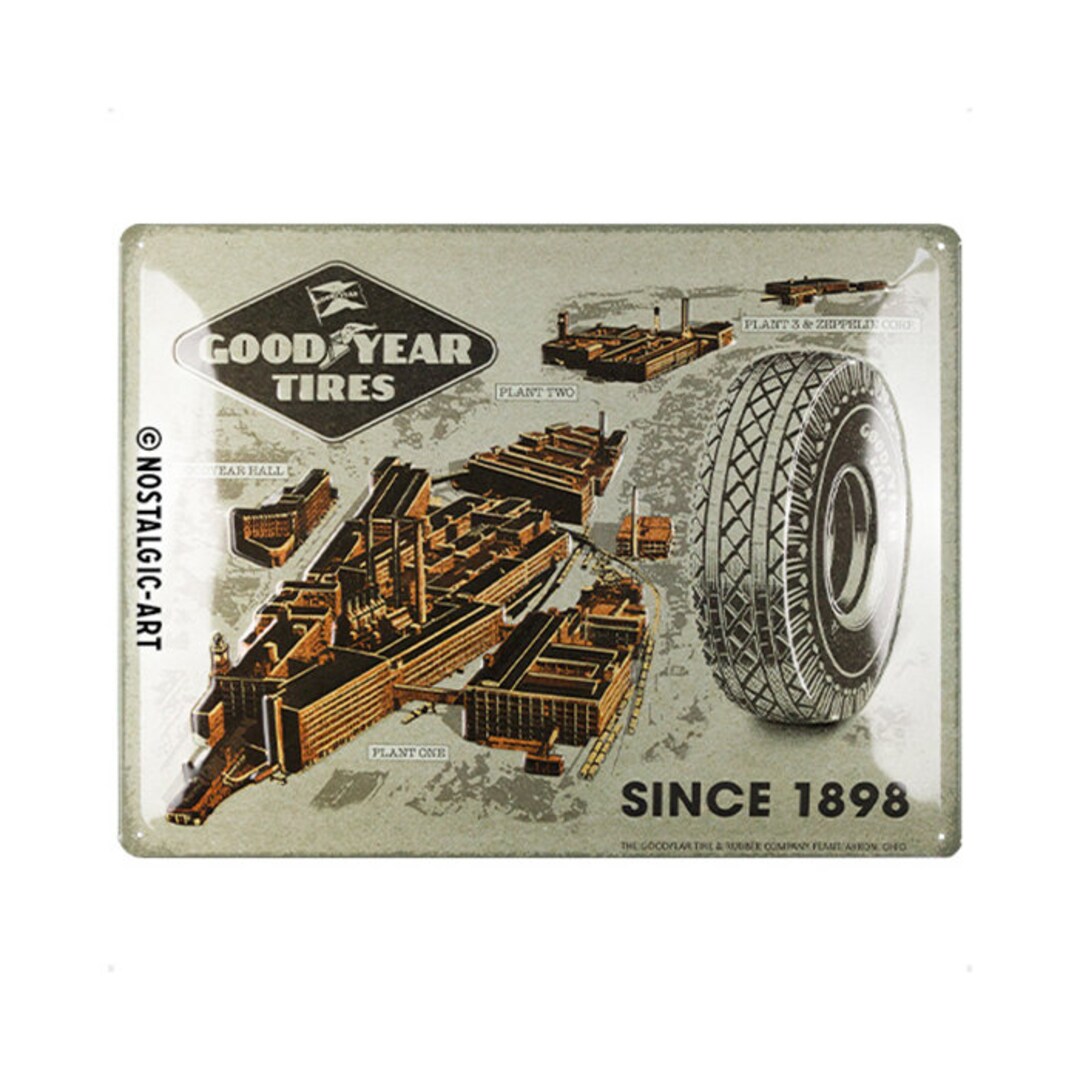 Nostalgic-art Retro Tin Sign, 30 X 40 Cm, goodyear Factories Since 1898 ...
