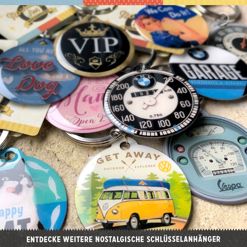 Nostalgic-art Retro Keyring, Ø 4 Cm, "vw - Tacho", Volkswagen Bus Gift ...