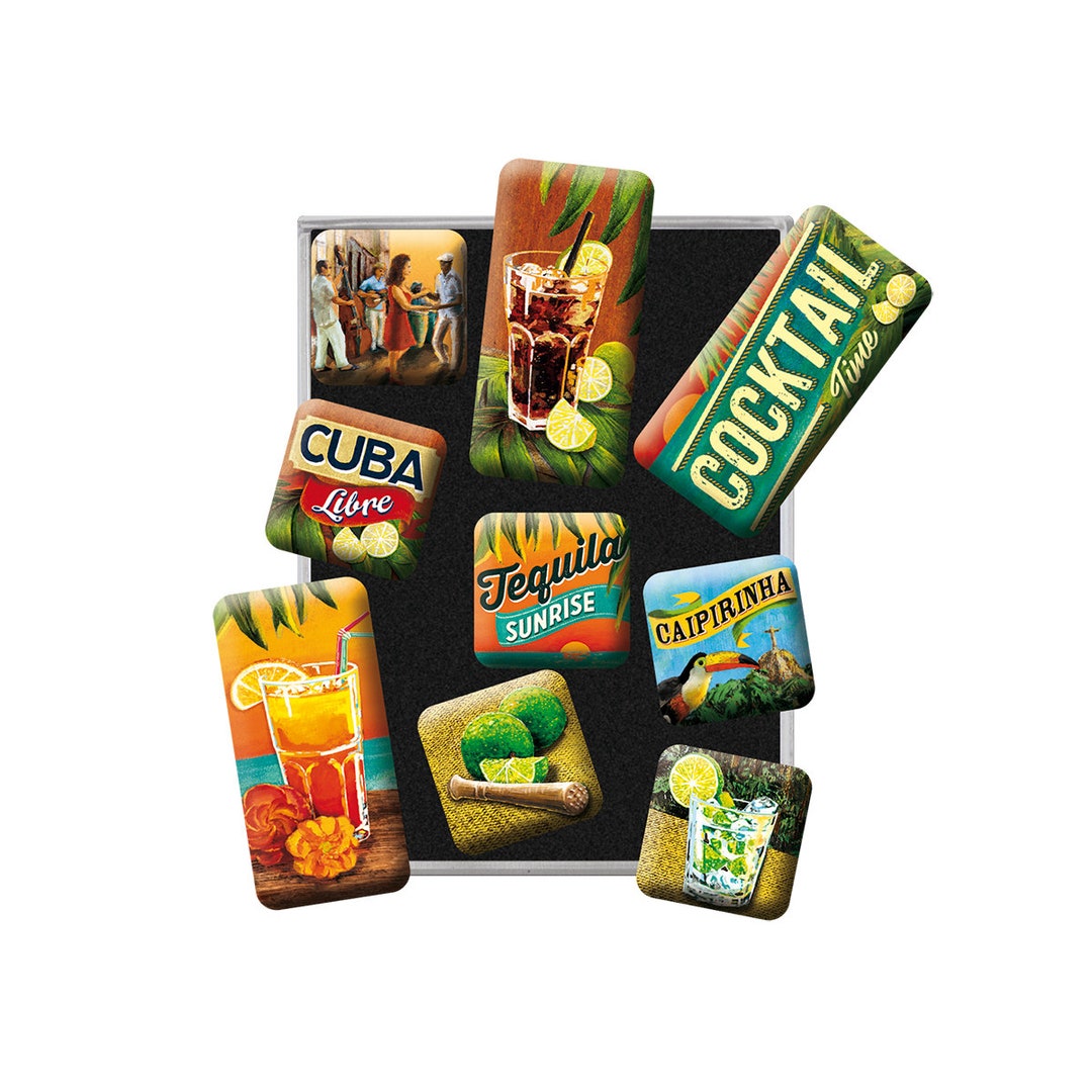 Nostalgic-art Retro Fridge Magnets, Pack of 9, "cocktail Time", Gift ...
