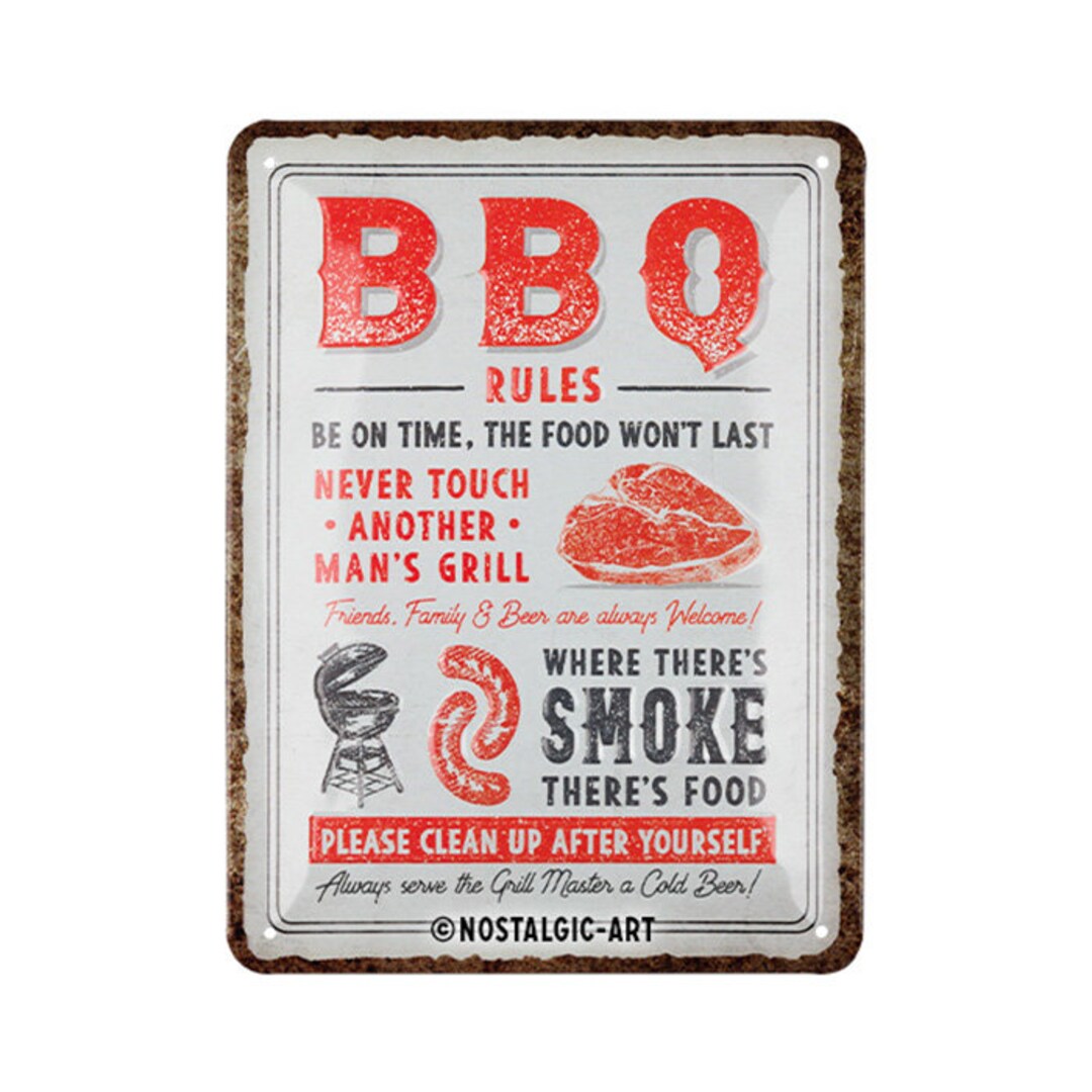 Nostalgic-art Retro Tin Sign, 15 X 20 Cm, bbq Rules, Gift Idea for ...