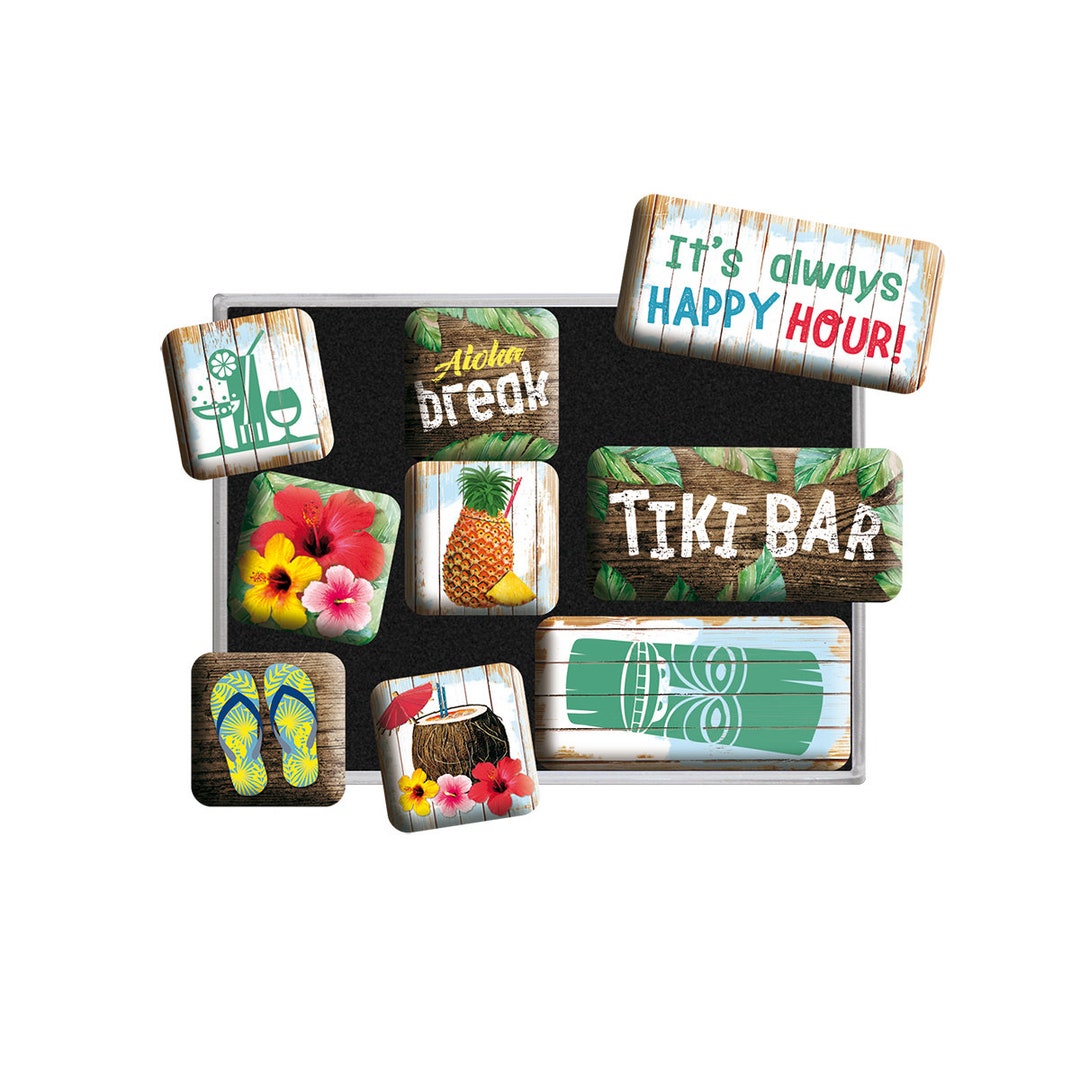 Nostalgic-art Retro Fridge Magnets 9 Pieces Tiki Bar Gift Idea Bar ...