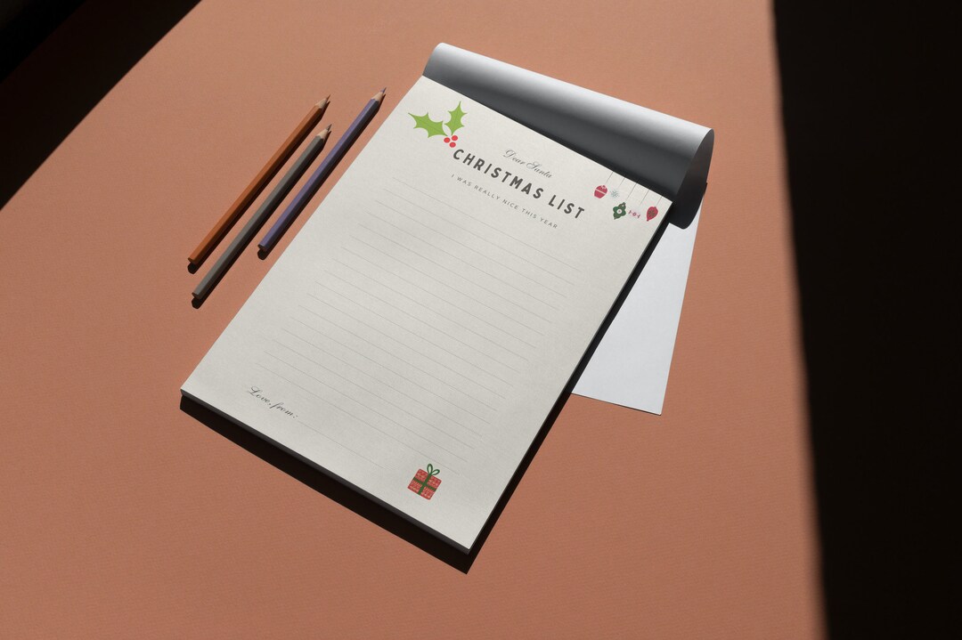 Dear Santa Christmas List Printable Digital Download Christmas Spirit ...