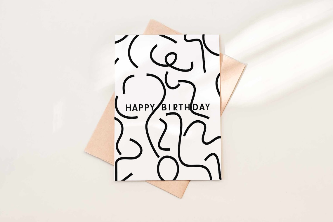 Happy Birthday Card Modern Happy Birthday Cards Printable - Etsy