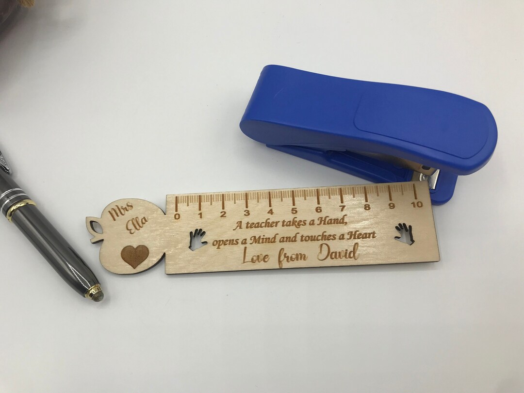 Personalised Teacher Gift Wooden Ruler, Engraved Wooden Ruler, End of ...