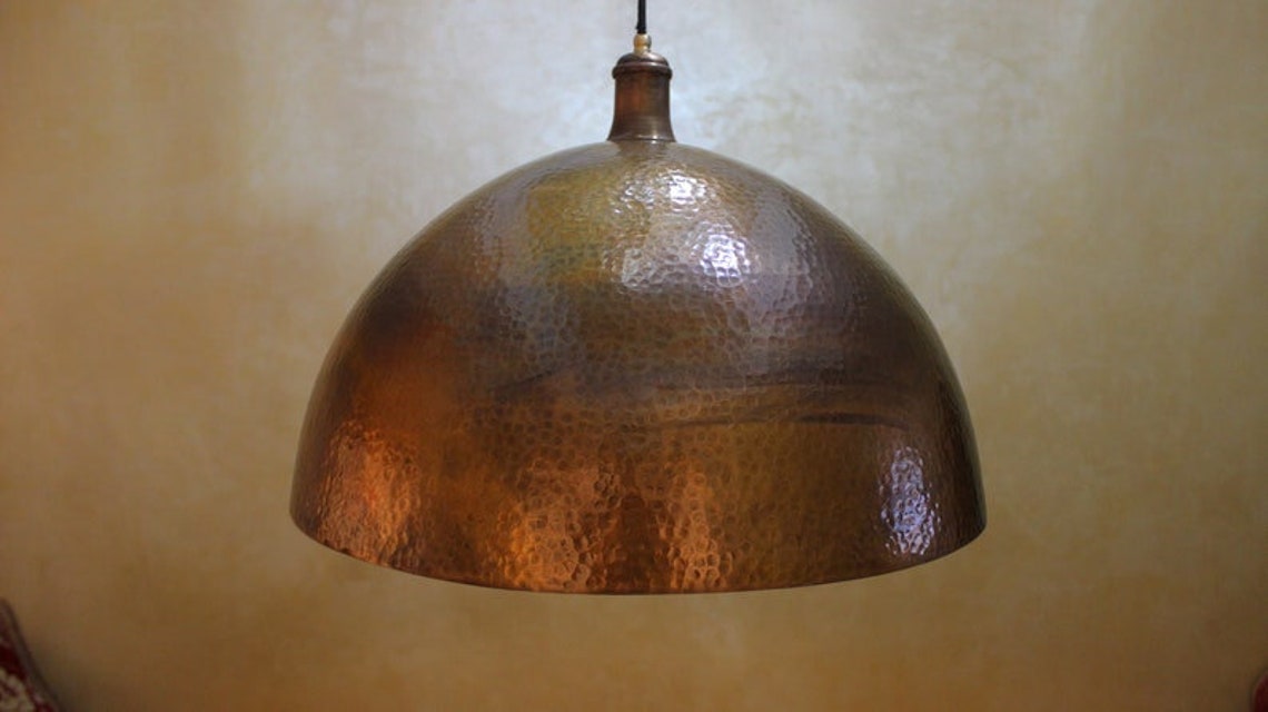 Handmade Oxidized Copper Dome Pendant Ceiling Light Antique Dome Light ...
