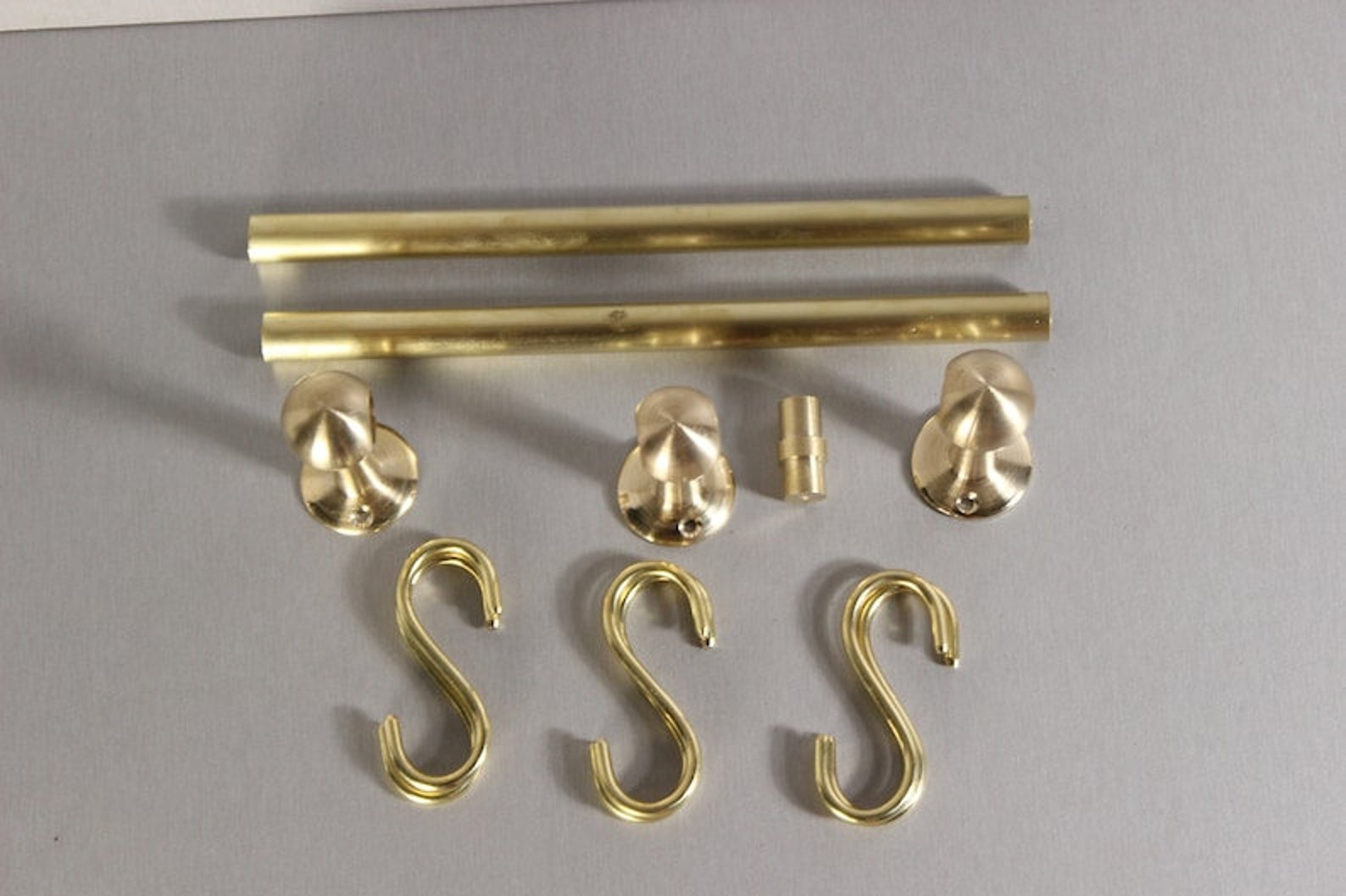 Unlacquered Brass Wall Mounted Pot Rack Rustic , Solid Brass Hanging ...