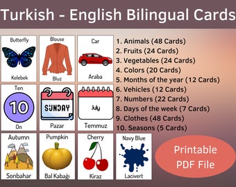 Printable Turkish Cards - Etsy