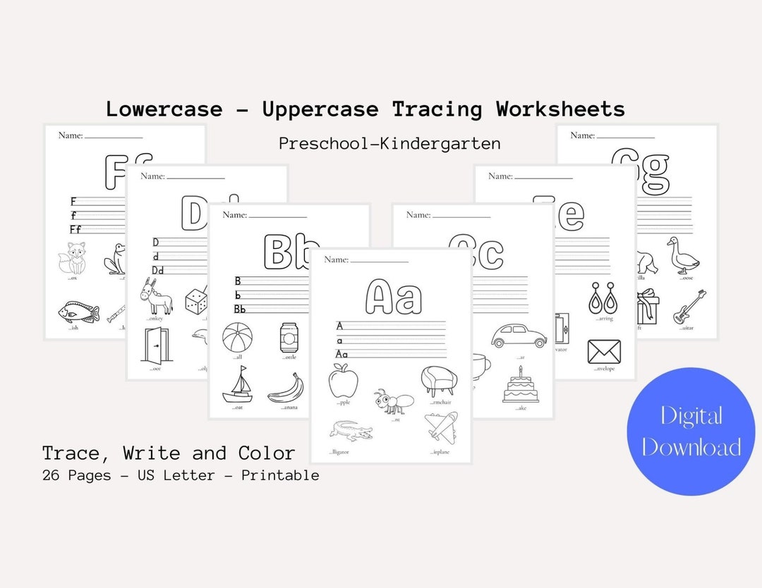 Preschool Educational Alphabet Worksheets - Kindergarten - Printable ...