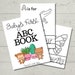 Baby's First ABC Book, Baby Shower Game, Alphabet Coloring Book, ABC ...