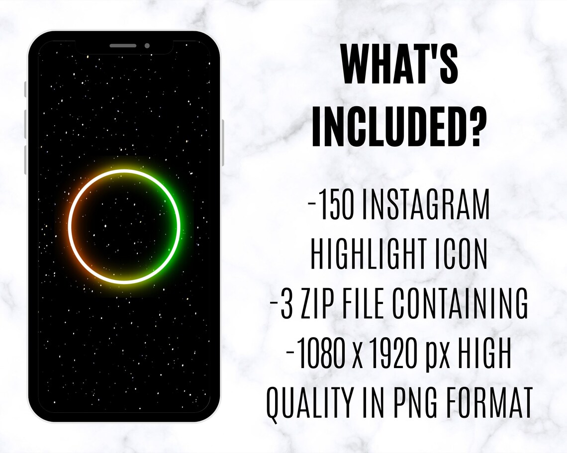 NEON Instagram Highlight Covers, 150 Neon Black IG Stories Icons ...