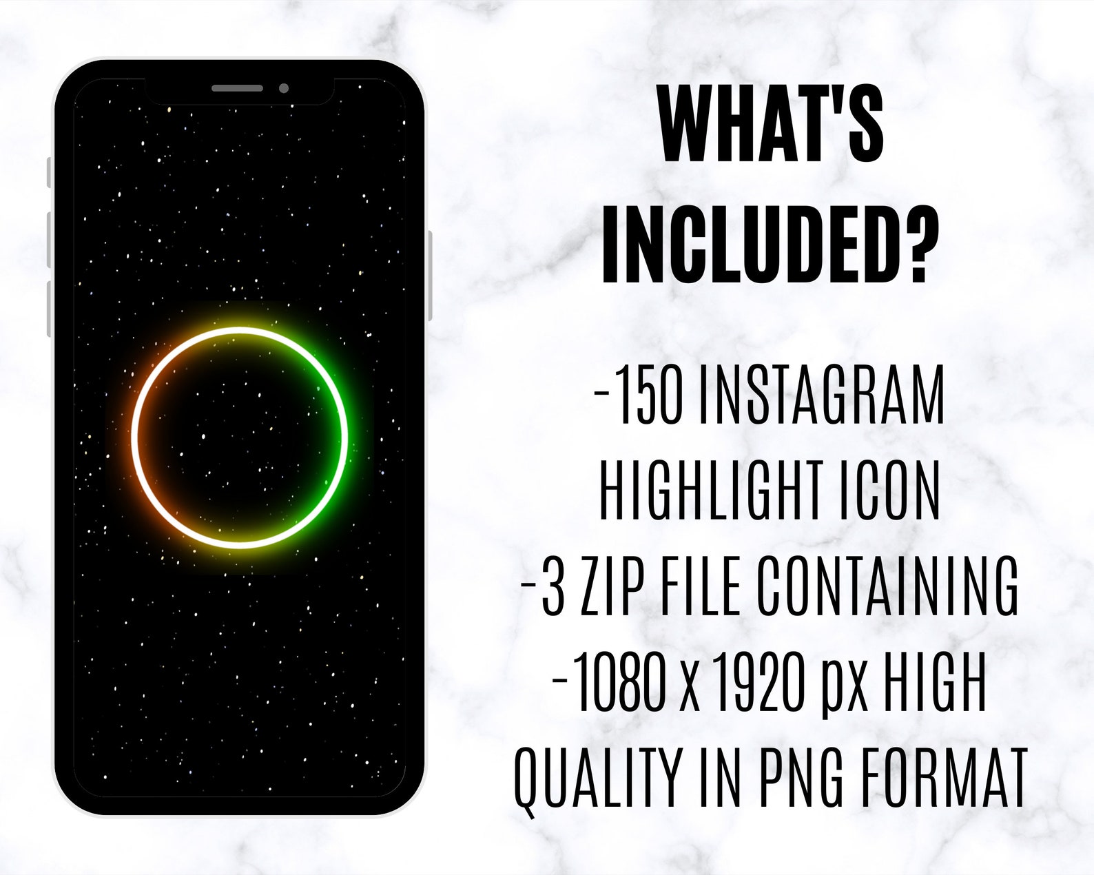 NEON Instagram Highlight Covers, 150 Neon Black IG Stories Icons ...