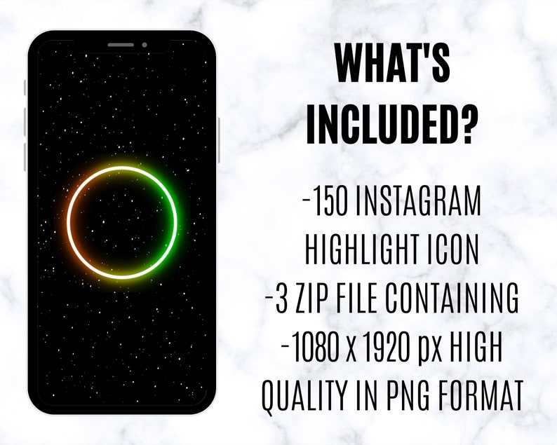 NEON Instagram Highlight Covers, 150 Neon Black IG Stories Icons ...