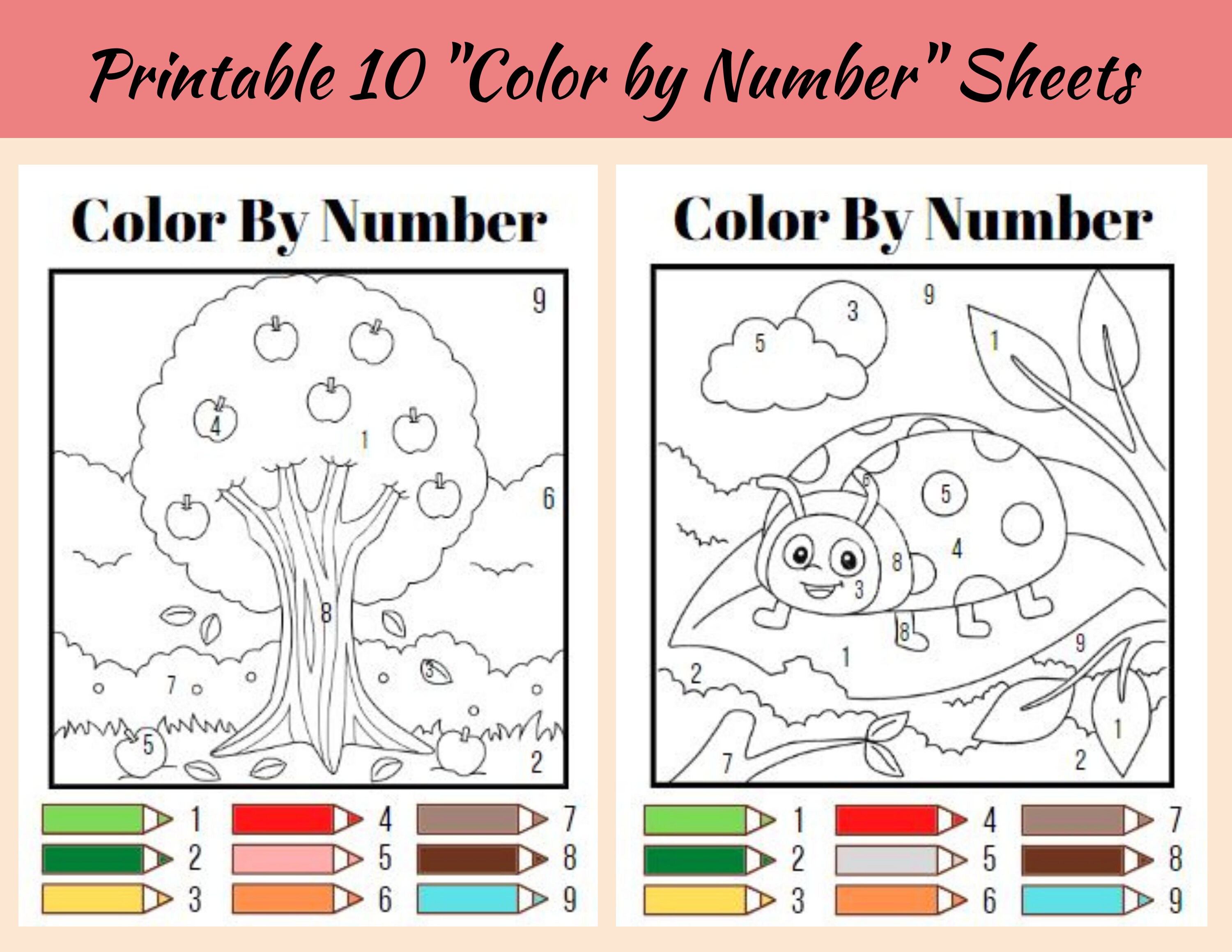 Color by Number, Printable Coloring Pages for Preschool and ...