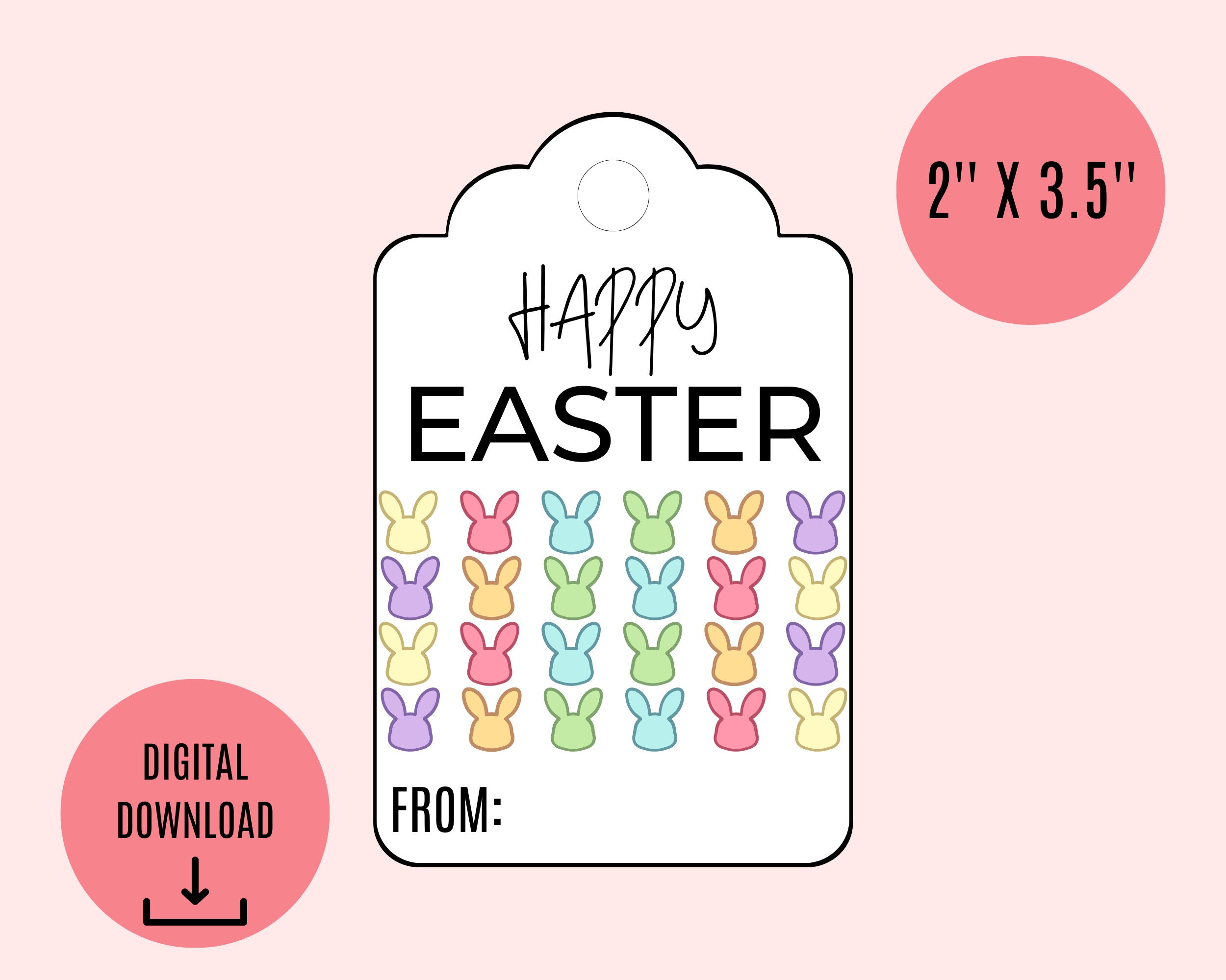 Easter Gift Tags, Basket Tags for Easter, Printable Happy Easter Tag ...