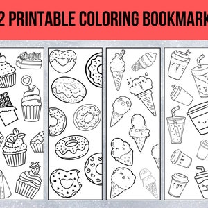 Printable Coloring Bookmarks for Kids, 12 Unique Bookmark, Student ...