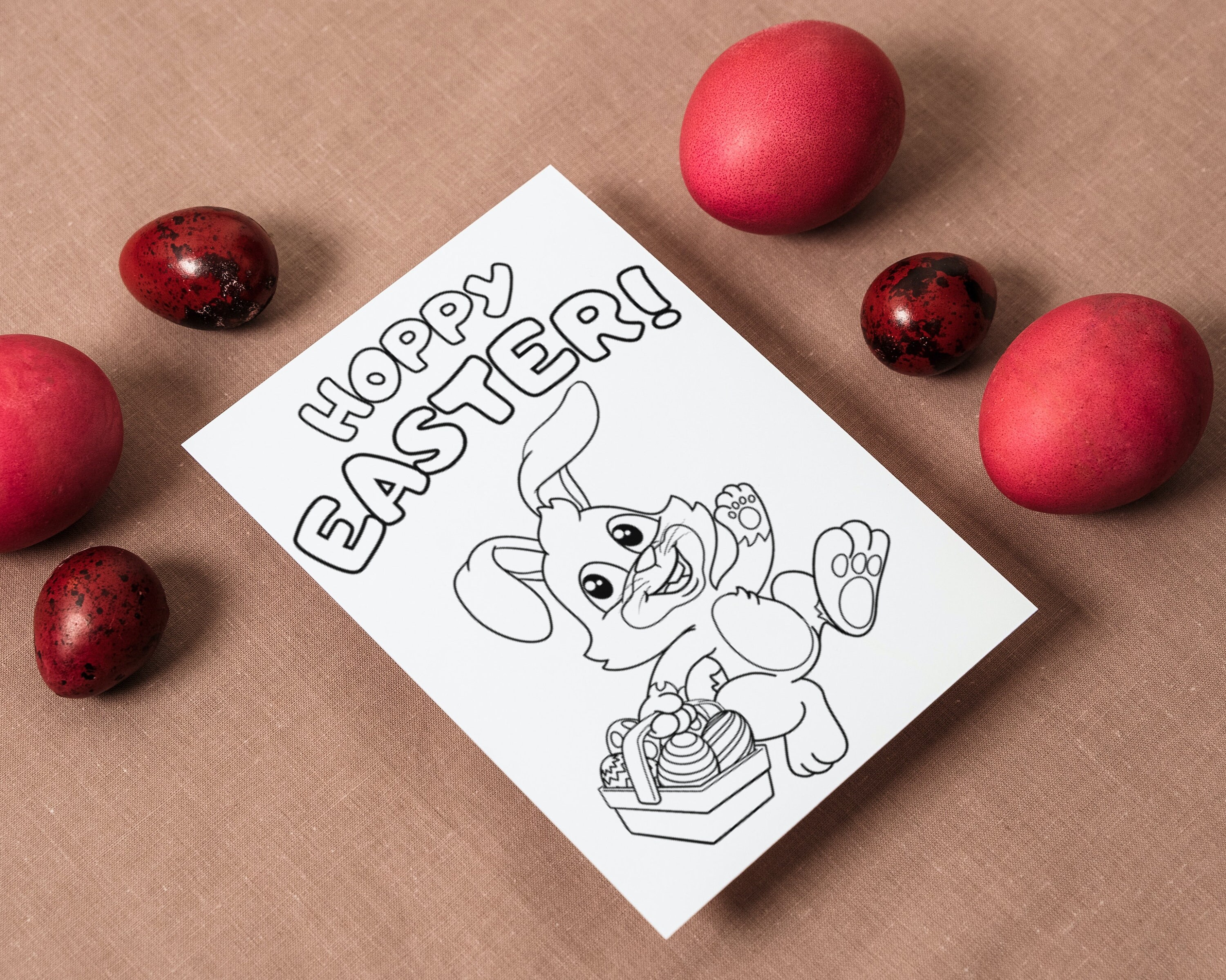 Easter Coloring Cards Printable Happy Easter Cards DIY - Etsy