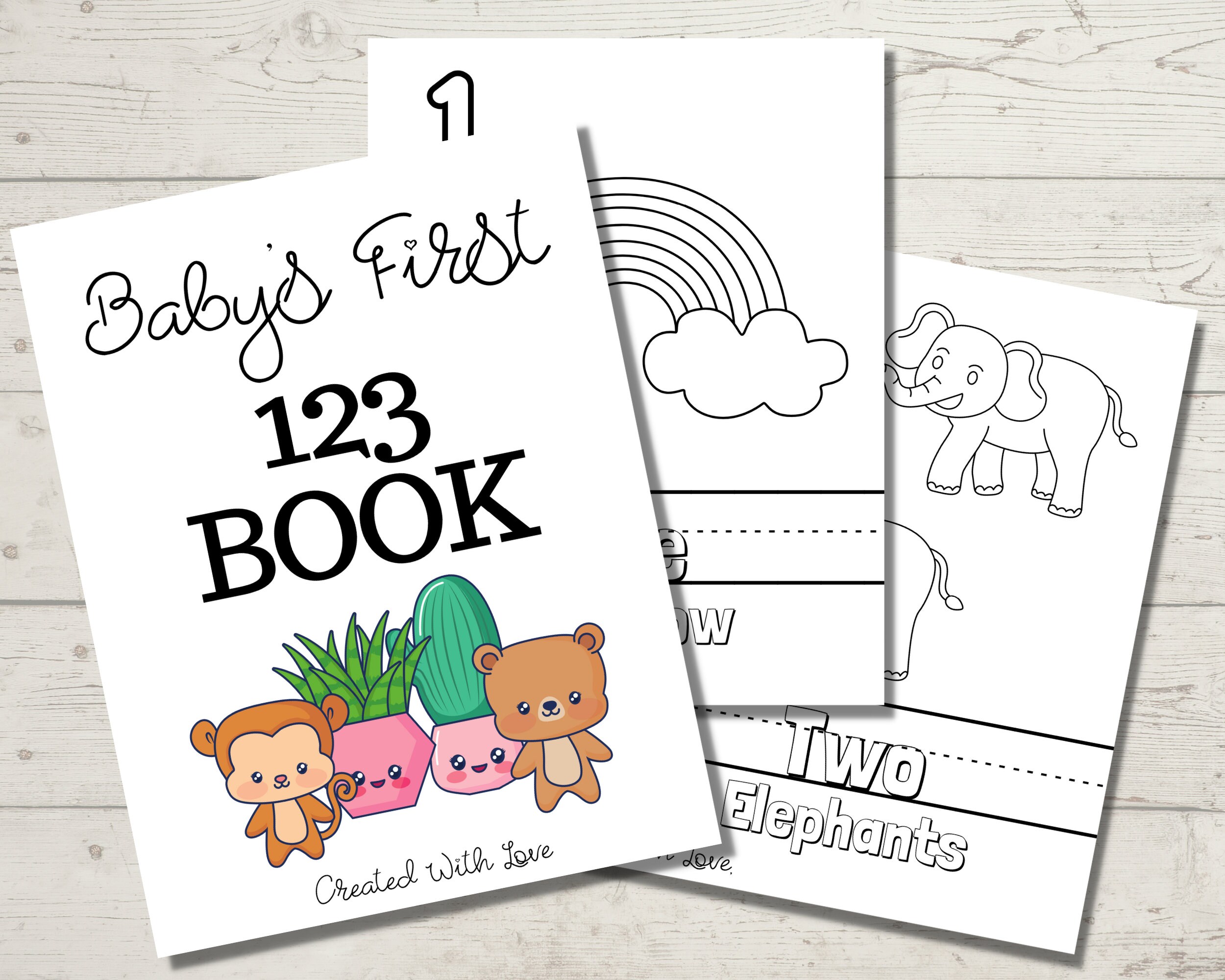 Baby's First 123 Book Baby Shower Counting Book 1-20 - Etsy