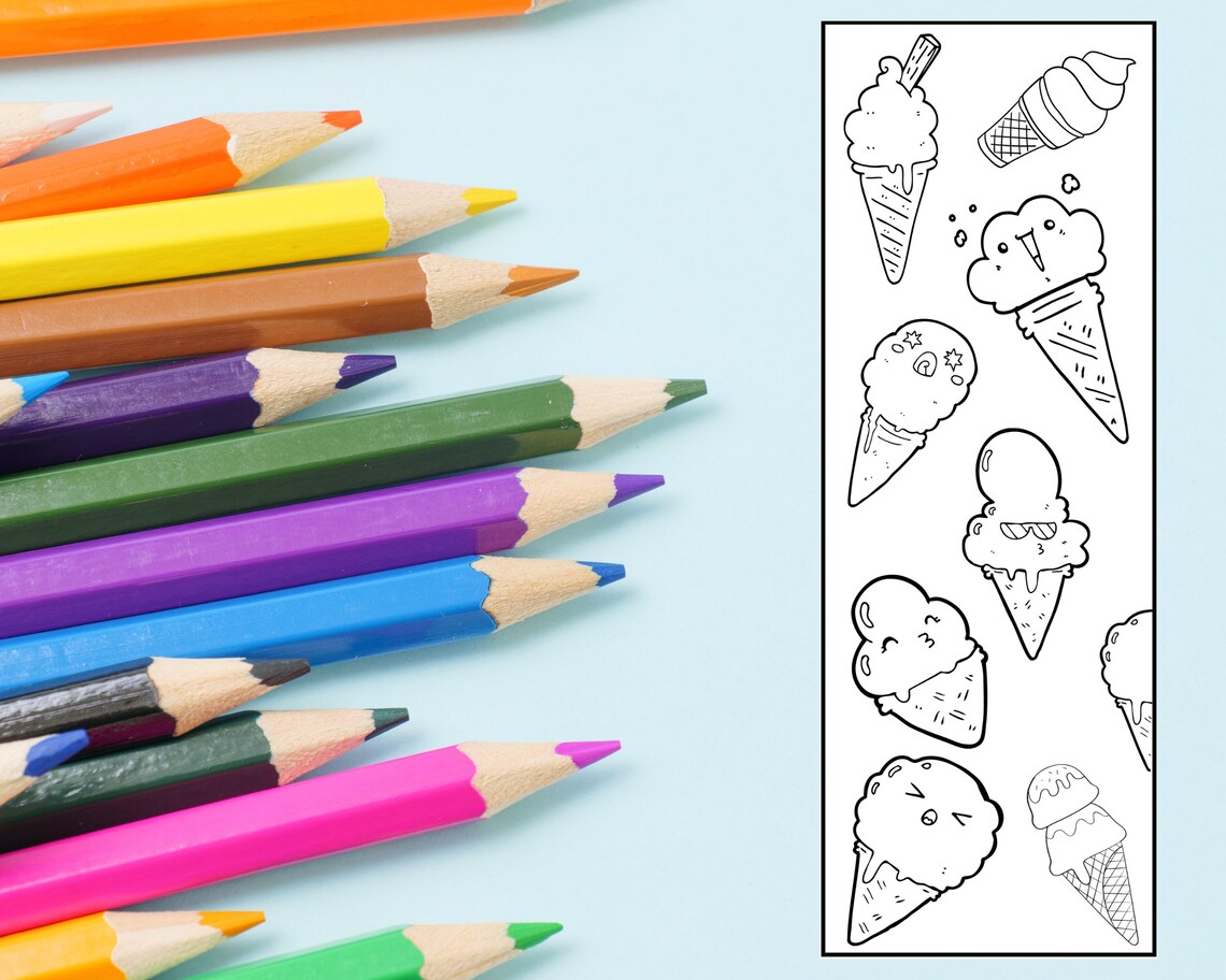 Printable Coloring Bookmarks for Kids 12 Unique Bookmark - Etsy