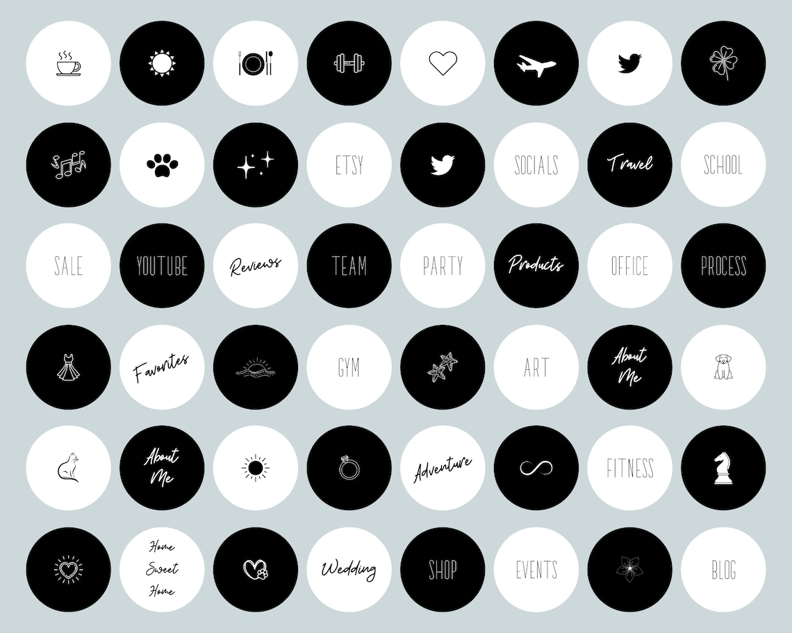 Insta Highlight Covers Black and White, 600 Instagram Stories Covers ...