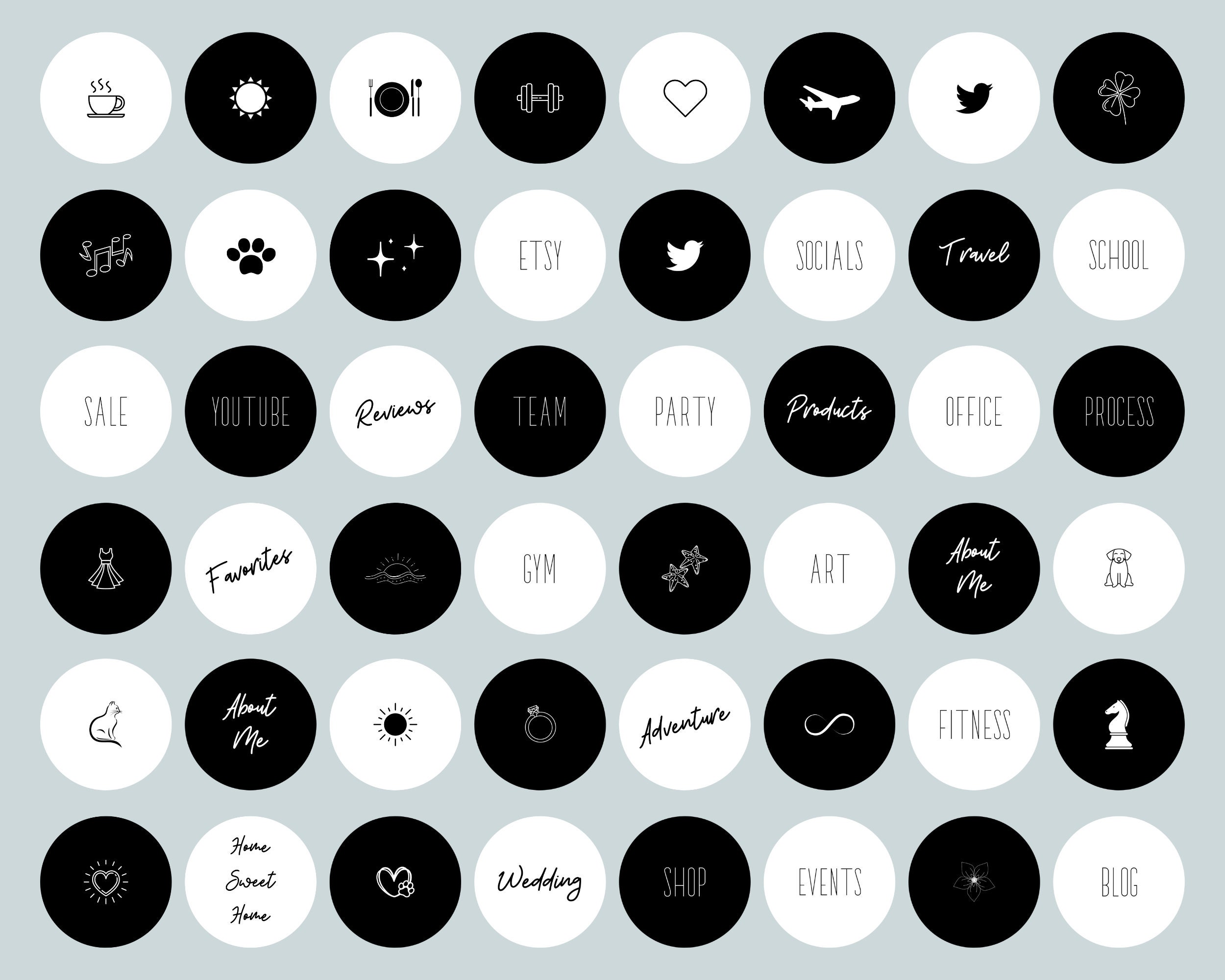 Insta Highlight Covers Black and White, 600 Instagram Stories Covers ...