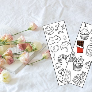 Printable Coloring Bookmarks for Kids, 12 Unique Bookmark, Student ...