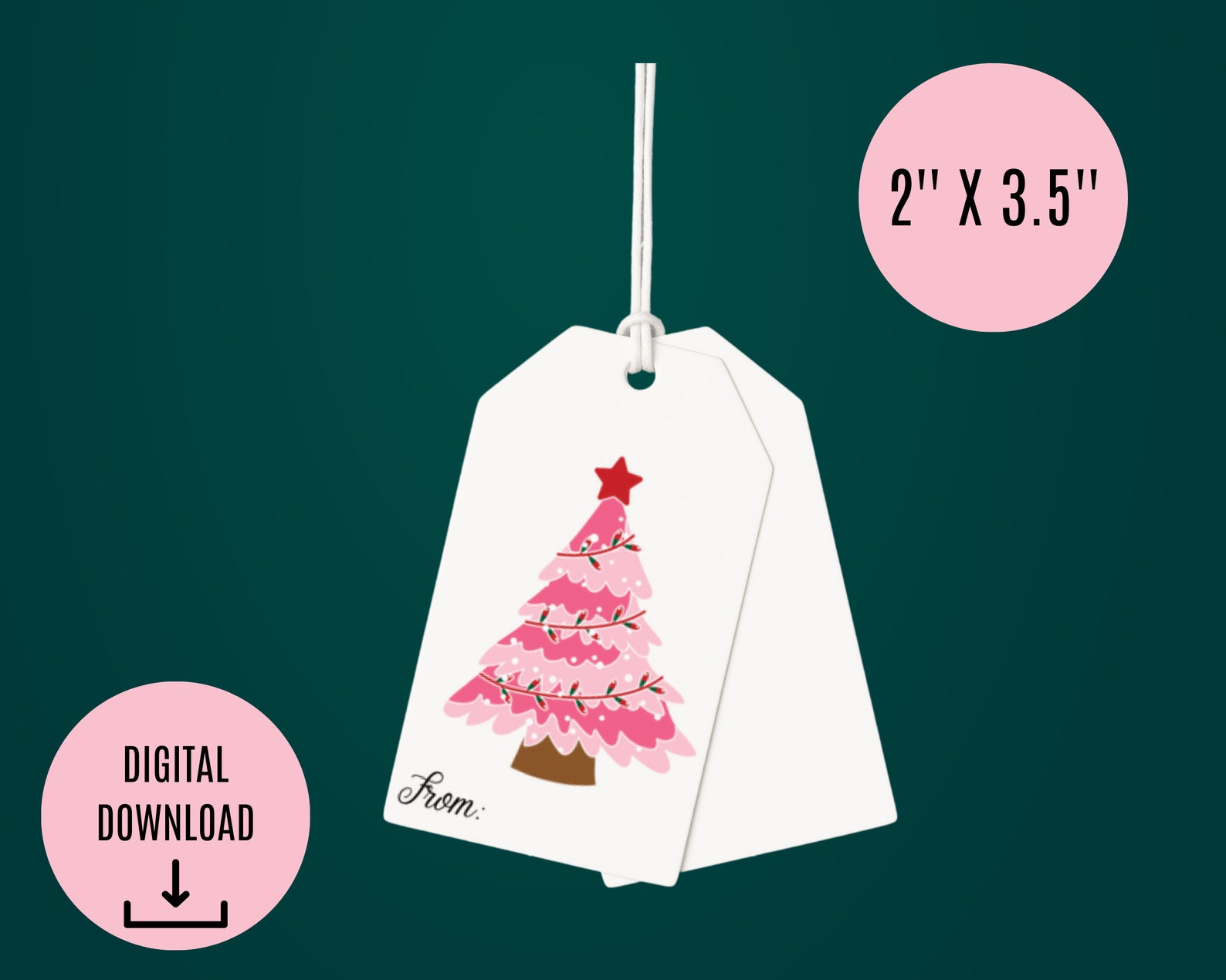 Merry Christmas Gift Tag Printable, Holiday Party Favor Tag, 9 ...