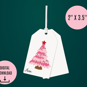 Merry Christmas Gift Tag Printable, Holiday Party Favor Tag, 9 ...