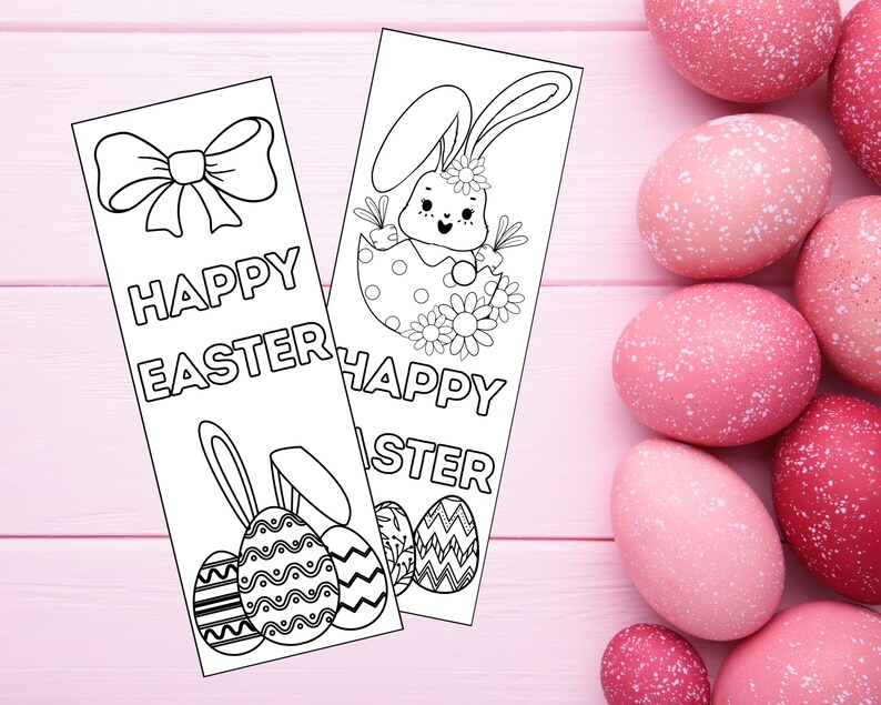 Easter Coloring Bookmarks, Printable Easter Activity, Set of 8 Coloring ...