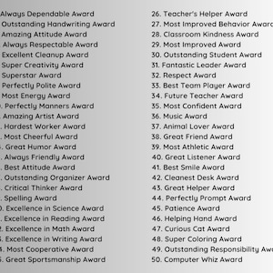 Mega Class Awards, Student Awards, 50 Printable Awards, School ...