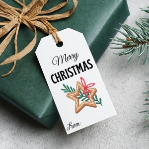 Merry Christmas Gift Tag Printable, Holiday Party Favor Tag, 9 ...