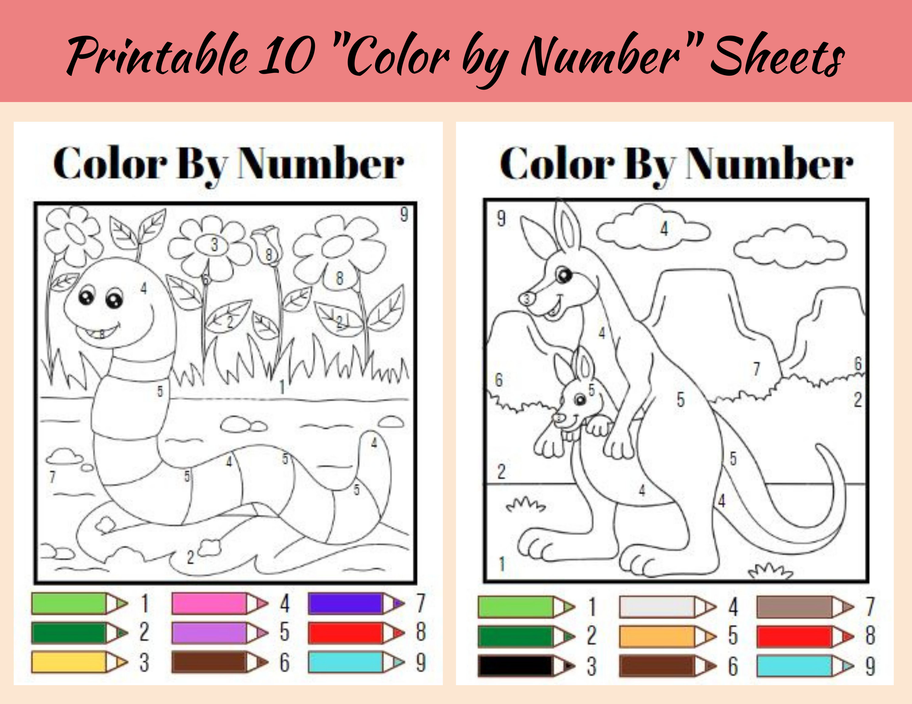 Color by Number, Printable Coloring Pages for Preschool and ...