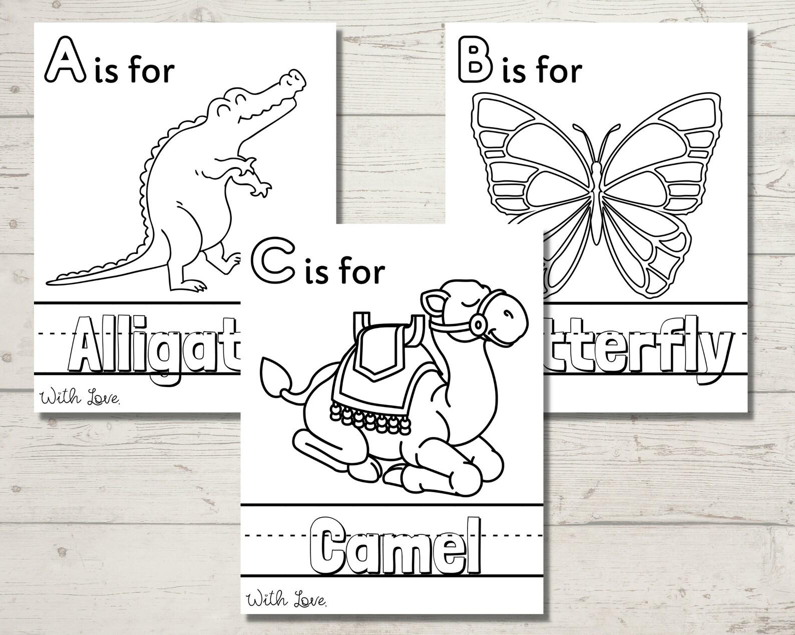 Baby's First ABC Book, Baby Shower Game, Alphabet Coloring Book, ABC ...