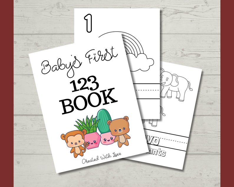 Baby's First 123 Book, Baby Shower Counting Book, 1-20 Numbers Coloring ...